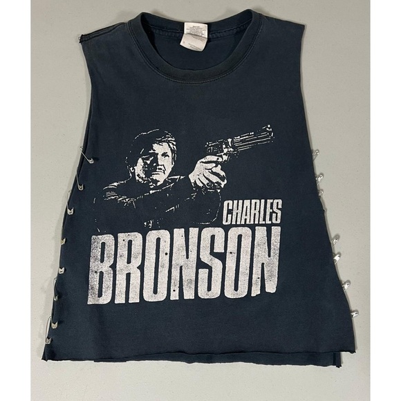 Tops | Charles Bronson Safety Pin Pins Punk Cutoff Muscle Tee Tank Band ...